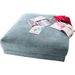 Home Affaire Hocker &raquo;Enisa&laquo; passend zum "Enisa"-Sofa, Bezug in Cord blau Cord (88% Polyester / 12% Polyacryl) B/H/T: 100cm x 43cm x 100cm, Cord, 