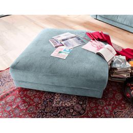 Home Affaire Hocker &raquo;Enisa&laquo; passend zum "Enisa"-Sofa, Bezug in Cord blau Cord (88% Polyester / 12% Polyacryl) B/H/T: 100cm x 43cm x 100cm, Cord, 