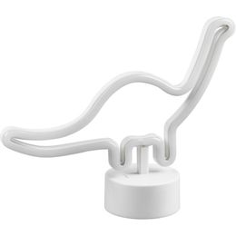 REALITY LEUCHTEN LED Tischleuchte &raquo;Bronto&laquo; LED-Board 1 Stk. Tischlampe im Dinosaurier Design, mit USB Anschluss, Dino 20 x 27 cm wei&szlig; 1, &Oslash; 8,5cm H: 