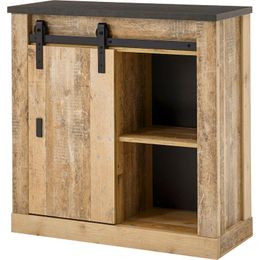 Home Affaire Regal &raquo;SHERWOOD&laquo; modernes Holz Dekor, mit Scheunentorbeschlag aus Metall, Breite 93 cm braun Holzwerkstoff B/H/T: 93cm x 91cm x 38cm, 4 