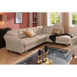 OTTO home Ecksofa &raquo;Trondheim L-Form, B: 260 cm, Federkern, Komfortsitz&laquo; optional Schlaffunktion und Stauraum, Eckcouch frei stellbar beige Struktur 
