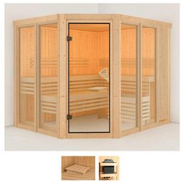Karibu Sauna &raquo;Anike 3&laquo; Set, ohne Ofen beige ohne Ofen, (ohne Ofen)