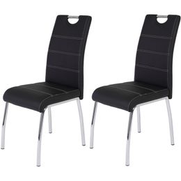 Hela Stuhl &raquo;Susi&laquo; (Set) 2 Stk.2 oder 4 St&uuml;ck, mit Griff schwarz 97% Polyurethan 3% Baumwolle B/H/T: 44cm x 98cm x 61cm, 2 Stk., Kunstleder
