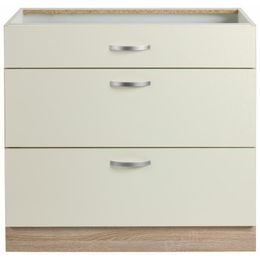 Wiho-K&uuml;chen wiho K&uuml;chen Unterschrank &raquo;Flexi&laquo; Breite 90 cm beige B/H/T: 90cm x 82cm x 57cm