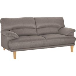 Trendmanufaktur 3-Sitzer &raquo;Cecilia, Sofa in italienischem Design&laquo; mit tollem Sitzkomfort, extrabequeme Armlehnen, Holzf&uuml;&szlig;e braun B/H/T: 200cm x 87cm x 