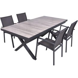 Garden Pleasure Garten-Essgruppe &raquo;RANA/ELENA&laquo; Set, 5 tlg. einfache Montage Aluminium, Keramik, Kunststoff B/H/T: 200cm x 89cm x 302cm