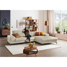 W.Schillig Ecksofa &raquo;Piedroo, Designsofa mit tollem Sitzkomfort, elegant und bequem, L-Form&laquo; Kopfteilverstellung, wahlweise mit Sitztiefenverstellung, 
