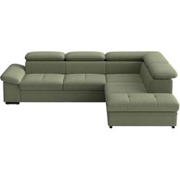 Sit & More sit&more Ecksofa &raquo;Viola, L-Form, B. 249 cm&laquo; optional Schlaffunktion 95% Polyester, 5% Polyamid B/H/T: 249cm x 73cm x 226cm, Flachgewebe LINO, Ottomane
