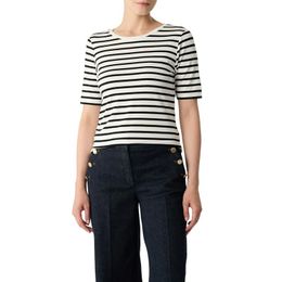 comma, Comma Damen T-Shirt mit Streifen Muster wei&szlig; 36