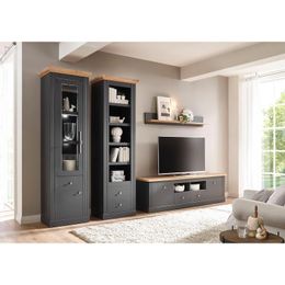 OTTO home Wohnwand &raquo;Westminster, Anbauwand im Landhausstil, Komplettset, Wohnzimmer-Set&laquo; Set, 4 Stk. tlg. grau B/H/T: 342cmcm