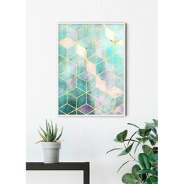 Komar Bild &raquo;Mosaik Verde&laquo; Abstrakt 1 Stk. tlg. Wandbild zur Dekoration - ohne Rahmen bunt Holz, Papier B/H/T: 50cm x 70cm, Abstrakt, 1 Stk.
