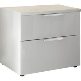 Wiemann Nachtkonsole &raquo;Como&laquo; vormontiert wei&szlig; Floatglas, Holzwerkstoff, Metall B/H/T: 60cm x 46,4cm x 43cm, 2 Stk.