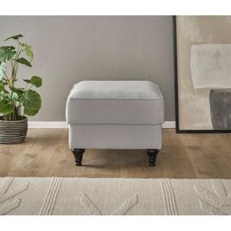 OTTO home Hocker &raquo;Westminster mit hochwertigem Microfaserbezug&laquo; Passend zur Serie WESTMINSTER, Federkern-Polsterung, gedrechselter Fu&szlig; grau 92% 