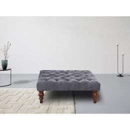 OTTO home Polsterhocker &raquo;Chesterfield&laquo; mit Knopfheftung, auch in Leder grau 100% Polyester B/H/T: 90cm x 35cm x 90cm, Luxus-Microfaser weich