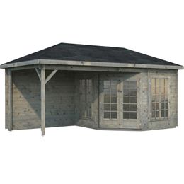 Palmako Gartenhaus &raquo;Pavillon Melanie&laquo; grau grau Massivholz Fu&szlig;boden im Gartenhaus, ohne Dacheindeckung