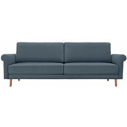 Creation BY ROLF BENZ 3-Sitzer &raquo;CR.450, Designsofa, Loungesofa&laquo; modern Landhaus, Breite 208 cm, F&uuml;&szlig;e in Nussbaum blau NaturLEDER OSKAR (echtes 