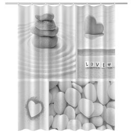 ADOB Duschvorhang Breite 180 cm H&ouml;he 200 cm grau Polyester B/H: 180cm x 200cm