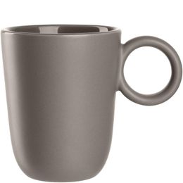 Leonardo Tasse &raquo;Keramiktasse, ROMA, 6er-Set&laquo; sp&uuml;lmaschinengeeignet grau Keramik &Oslash; 8,8cm x 11cm, 400ml, 6 Stk.