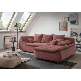 Home Affaire Ecksofa &raquo;Imola, bequem, aktuelle Steppung im Sitz, L-Form, Breite 270cm&laquo; wahlweise mit Bettfunktion rot Microfaser PRIMABELLE (100% 