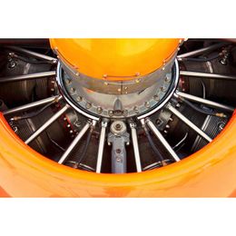 ARCHITECTS PAPER Fototapete &raquo;Radial Engine&laquo; Vlies, Wand, Schr&auml;ge gelb Vlies B/L: 4m x 2,7m