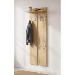 borchardt M&ouml;bel borchardt M&ouml;bel Garderobenpaneel &raquo;Finn&laquo; mit 8 Haken braun Holzwerkstoff B/H/T: 55cm x 170cm x 21cm