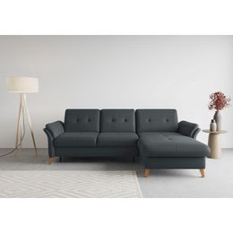 Sit & More sit&more Ecksofa &raquo;G&ouml;teborg&laquo; Sitztiefenverstellung und Federkern, wahlweise mit Bettfunktion grau B/H/T: 268cm x 90cm x 176cm, Luxus-Microfaser ALTARA 