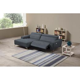 Egoitaliano Ecksofa &raquo;Suzette, Designsofa mit hohem Sitzkomfort&laquo; mit Recamiere, inkl. 1 elektronischen Relaxfunktion, L-Form grau B/H/T: 266cm x 95cm x 163cm, 