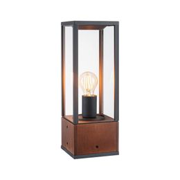 Paulmann LED Gartenstrahler &raquo;Lichtobjekt Timba IP44 eckig, 60W 230V E27 Holz&laquo; E27 1 Stk. braun 1, H: 40cm, 1 Stk.