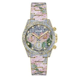 Guess Damen Multifunktionsuhr &raquo;ROSALIE&laquo; Quarzuhr, Armbanduhr, Damenuhr, Edelstahlarmband, analog, Wochentag bunt Einheitsgr&ouml;&szlig;e