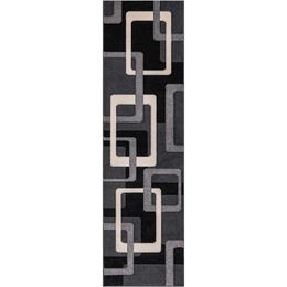 OTTO home Teppich &raquo;Maxim&laquo; rechteckig 13 mm H&ouml;he Hoch-Tief-Effekt, Kurzflor, 3D-Design, Kundenliebling schwarz Kunstfaser B : 67cm 1 Stk., 13mm, L: 