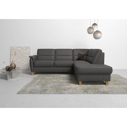 Home Affaire Ecksofa &raquo;Palmera L-Form, B: 236 cm&laquo; optional Schlaffunktion & Bettkasten, Federkern braun Luxus-Microfaser (100% Polyester);Struktur (100