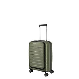 Travelite Herren Travelite Trolley &raquo;AIR BASE Reisekoffer Hartschale&laquo; 43 l 4 Rollen kratzresistenter Oberfl&auml;che und cleverer Innenaufteilung gr&uuml;n B/H/T
