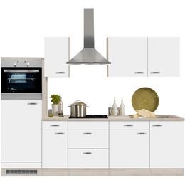 Optifit K&uuml;chenzeile &raquo;Faro&laquo; Breite 270 cm, wahlweise mit E-Ger&auml;ten, mit Arbeitsplatte wei&szlig; B/H/T: 270cm x 60cm, ohne E-Ger&auml;te