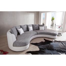 Home Affaire Ecksofa &raquo;Lazio modern und bequem, schmale Armlehnen, tolle Detailverarbeitung&laquo; ergonomische Form grau 100% PU (Kunstleder)/90% Polyester,