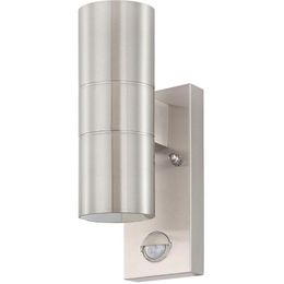 Eglo Wandleuchte &raquo;Riga 5 Au&szlig;en-Wandlampe, Edelstahl und Glas, Au&szlig;enleuchte, IP44 Lampe&laquo; GU10 1 Stk. Wand-/Deckenleuchte - L6,5 x H21,5 x AL11cm - 