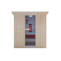 Sanotechnik Sauna &raquo;&raquo;LAHTI&laquo; Au&szlig;ensauna mit Infrarotkabine&laquo; geeignet f&uuml;r 6 Personen, Fichetnholz braun Saunaofen, 6 kW