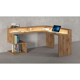 Home Affaire Eckschreibtisch &raquo;Esse, Schreibtisch im modernen Design&laquo; mit oder ohne Monitoraufsatz Breite 180/160 cm, "Made in Italy" braun B/H/T: 
