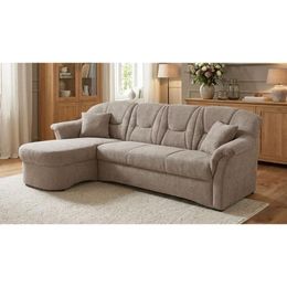 OTTO home Ecksofa &raquo;Langeland 232 x 146 cm, auch mit Schlaffunktion, mit Federkern, L-Form&laquo; mittelfester Sitzkomfort, aus pflegeleichtem, weichem 