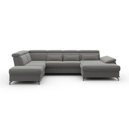 Sit & More sit&more Wohnlandschaft &raquo;Cabrio U-Form, B: 359 cm, mit Sitztiefen-, Arm- & Kopfteilverstellung&laquo; 3 Nierenkissen, Federkern, optional Schlaffunktion und