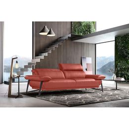Egoitaliano 2,5-Sitzer &raquo;Anais, Designsofa mit erstklassigem Sitzkomfort, Fu&szlig;farbe schattengrau&laquo; Kopfteil verstellbar, 232 cm, Leder BULL, marsala rot Leder &raquo;BULL&laquo;