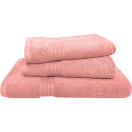 Dyckhoff Handtuch Set &raquo;Siena&laquo; Set 3 Stk. Frottier mit Bord&uuml;re; 2 Handt&uuml;cher (50x100cm), 1 Duschtuch (70x140cm) rot Frottier, Obermaterial: 100% Baumwolle 3 Stk
