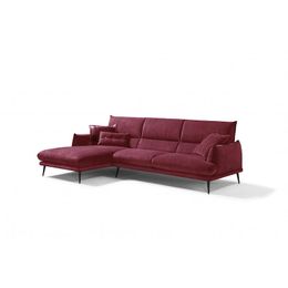Egoitaliano Ecksofa &raquo;FUNNY, hochwertiges & aktuelles Design, bequeme R&uuml;ckenlehne, L-Form&laquo; hochwertiger Sitzkomfort, L-Form rot 100% Polyester B/H/T: 265cm x 90cm 