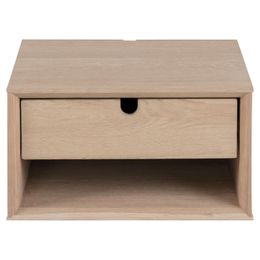 ACTONA GROUP Nachttisch &raquo;Century Nachtkommode&laquo; Nachtschrank, Eiche Furnier, Schublade, Wandbefestigung beige B/H/T: 37cm x 21cm x 32cm