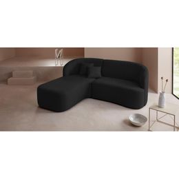 LeGer Home by Lena Gercke Ecksofa &raquo;Dilara L-Form&laquo; gerundete R&uuml;ckenlehne und Front, in 3 Bezugsqualit&auml;ten schwarz Struktur fein 100% Polyester);