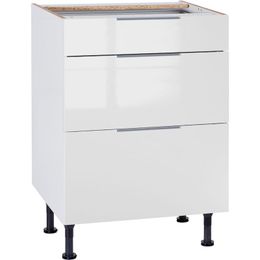 Optifit Unterschrank &raquo;Tara&laquo; mit Vollauszug und Soft-Close-Funktion, Breite 60 cm wei&szlig; wei&szlig;, B/H/T: 60cm x 87cm x 58,4cm, Schubladen: 3 Stk.