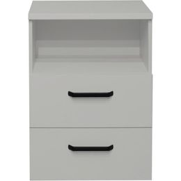 M&auml;usbacher Mehrzweckschrank grau Holzwerkstoff Kreidegraumatt lack, B/H/T: 50cm x 73cm x 35cm, Schubladen: 2 Stk., Basisausf&uuml;hrung