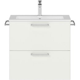 Nobilia Waschtisch-Set &raquo;Tolvina&laquo; vormontiert, mit Soft-Close, 1 Stk. tlg. wei&szlig; B/H/T: 61cmcm x 59,1cmcm x 48,7cmcm, Griffe edelstahlfarbig