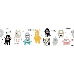 A.S. Cr&eacute;ation Bord&uuml;re &raquo;Monster Party&laquo; Motiv abstrakt naturalistisch glatt Tapete Kinder Borte Wohnzimmer Schlafzimmer K&uuml;che Design Kinderzimmer bunt Papier B/L: 