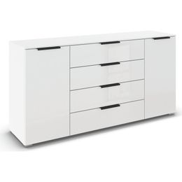 Rauch Kombikommode &raquo;Sideboard Schubkommode Kommode MONTCLAR Front Dekor/Hochglanz/Glas&laquo; Breite 160 / H&ouml;he 81 cm, 2 Einlegeb&ouml;den, inkl. Soft-Close-