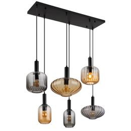 Globo LIGHTING Pendelleuchte &raquo;VALLETTA&laquo; E27 1 Stk. H&auml;ngelampe, H&auml;ngeleuchte, verschiedene Gl&auml;ser, modern, Essbereich schwarz 1 Stk.
